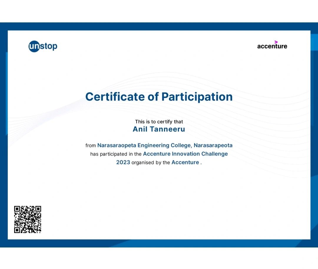 This certificate is awarded to Anil Tanneeru in recognition of your ... This certificate is awarded to Anil Tanneeru in recognition of your ...