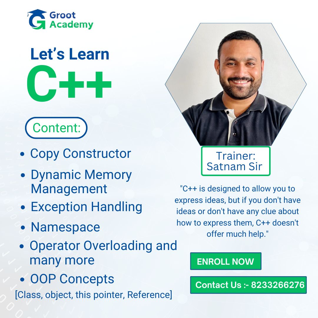 Groot Academy on LinkedIn: Dive deep into the world of C++ with Groot ... Groot Academy on LinkedIn: Dive deep into the world of C++ with Groot ...