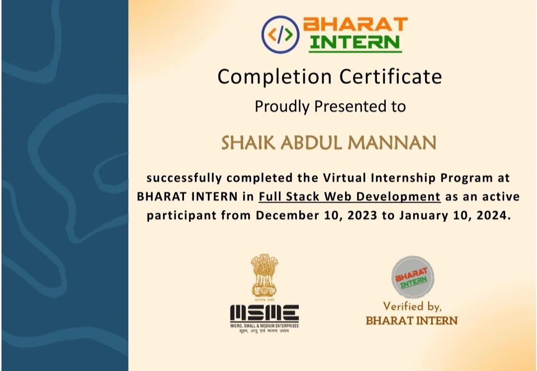 Shaik Abdul Mannan on LinkedIn: #internship #fullstackdevelopment # ... Shaik Abdul Mannan on LinkedIn: #internship #fullstackdevelopment # ...