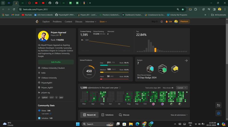 Solving 450 problems on LeetCode | Priyam Agarwal posted on the topic ... Solving 450 problems on LeetCode | Priyam Agarwal posted on the topic ...