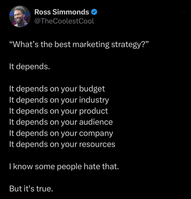 Yasiru Rabel on LinkedIn: the best marketing strategy DEPENDS Yasiru Rabel on LinkedIn: the best marketing strategy DEPENDS