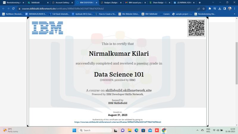 NIRMAL KUMAR KILARI on LinkedIn: #datascience #ibm NIRMAL KUMAR KILARI on LinkedIn: #datascience #ibm
