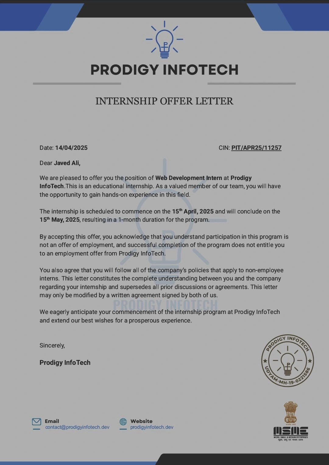 #webdevelopment #internship #prodigyinfotech #techinternship… | Javed ali #webdevelopment #internship #prodigyinfotech #techinternship… | Javed ali