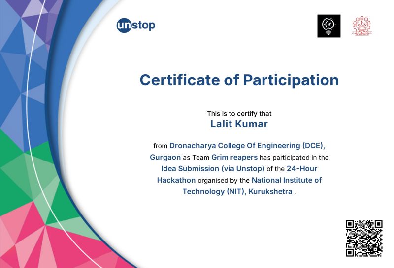 Lalit Kumar Chugh on LinkedIn: Certificate of Participation in Idea ... Lalit Kumar Chugh on LinkedIn: Certificate of Participation in Idea ...