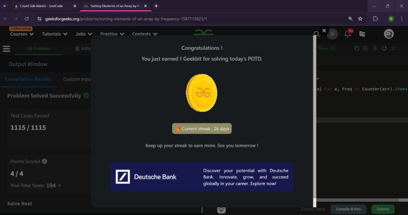 Subham Banerjee on LinkedIn: #50daysofcode #gfg #leetcode #dailychallenge Subham Banerjee on LinkedIn: #50daysofcode #gfg #leetcode #dailychallenge