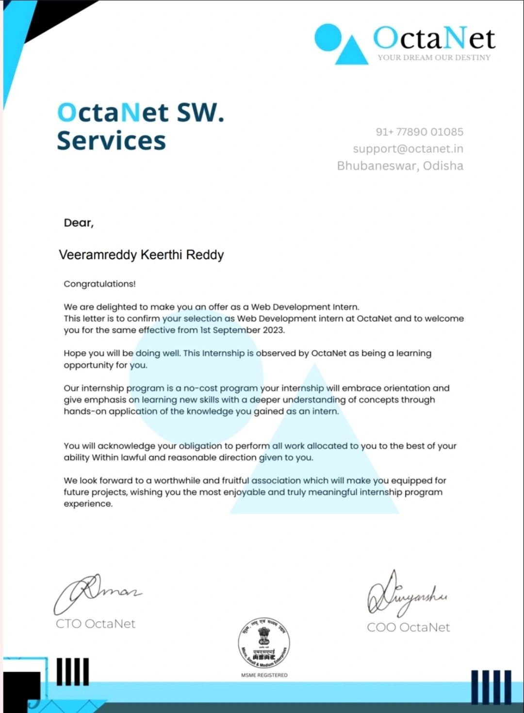 Keerthi Reddy Veeramreddy on LinkedIn: #linkedin #octanet # ... Keerthi Reddy Veeramreddy on LinkedIn: #linkedin #octanet # ...