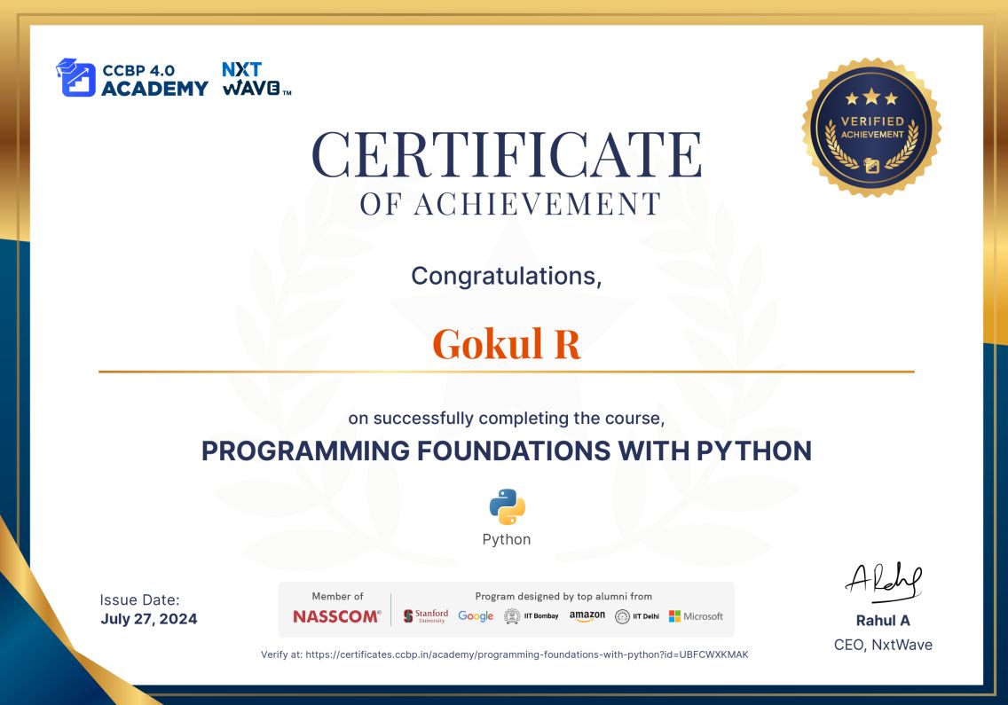 Excited to share that I've completed the *Programming Foundations with ... Excited to share that I've completed the *Programming Foundations with ...
