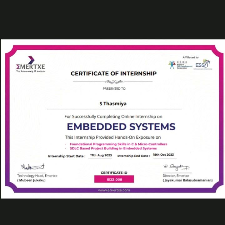 Thasmiya s on LinkedIn: #emertxe #embeddedsystems #internship # ... Thasmiya s on LinkedIn: #emertxe #embeddedsystems #internship # ...