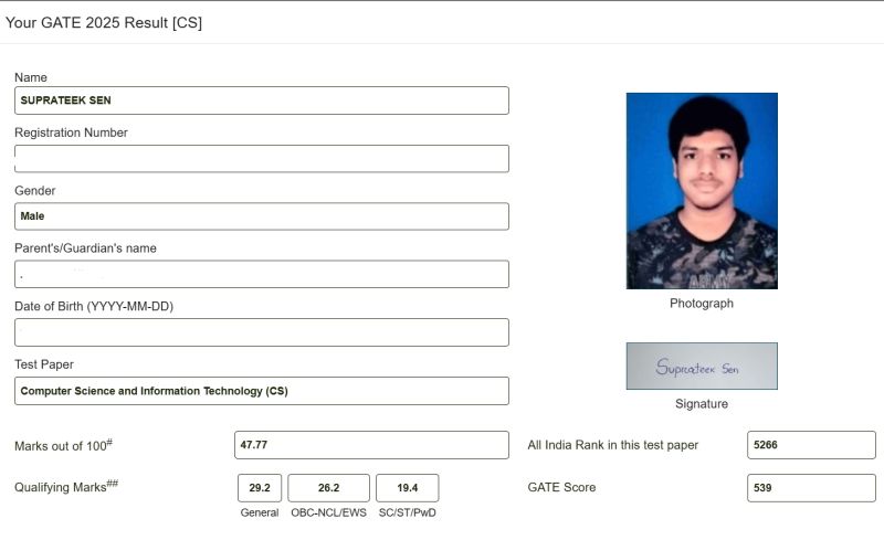 Today, the wait has finally ended—the GATE CS 2025 results are out ... Today, the wait has finally ended—the GATE CS 2025 results are out ...