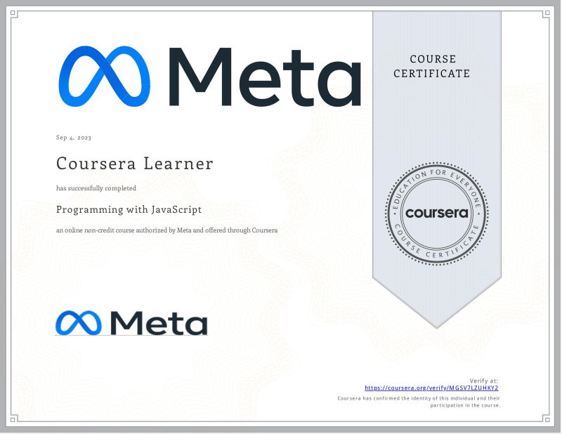 #javascript #meta #certificate #javascriptdeveloper #webdevelopment ... #javascript #meta #certificate #javascriptdeveloper #webdevelopment ...