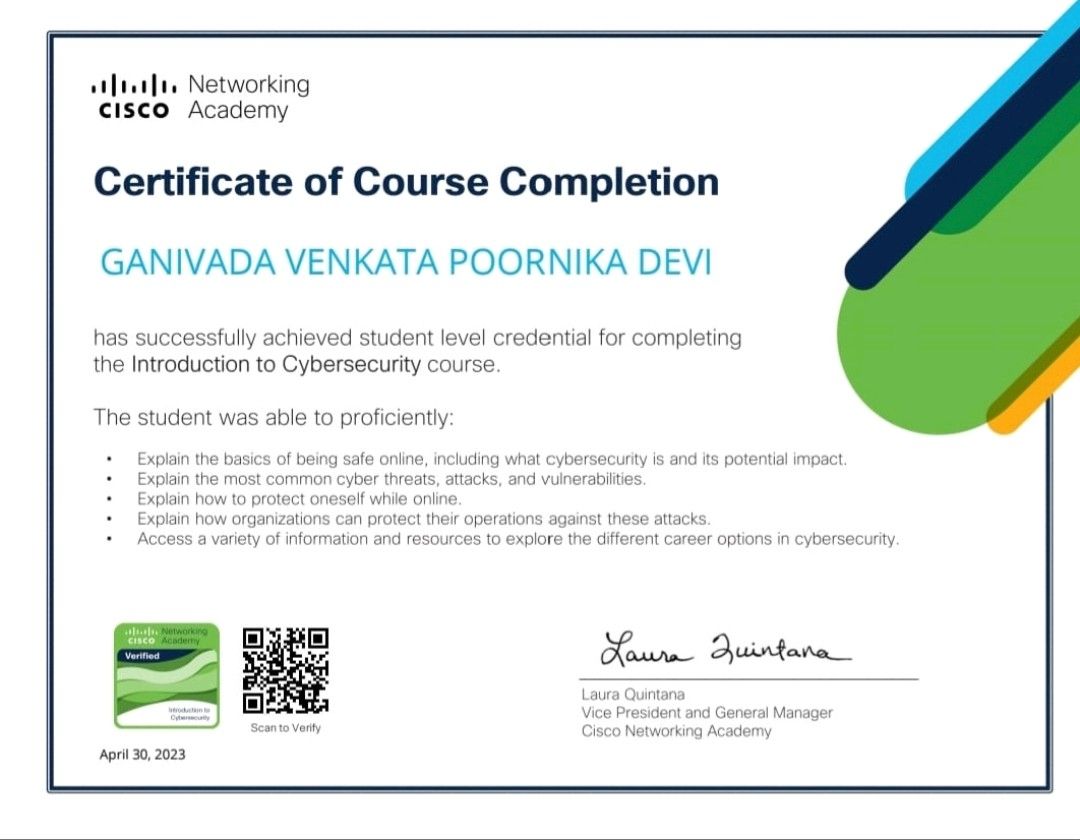 POORNIKA GANIVADA on LinkedIn: #cybersecurity #cisconetworking # ... POORNIKA GANIVADA on LinkedIn: #cybersecurity #cisconetworking # ...