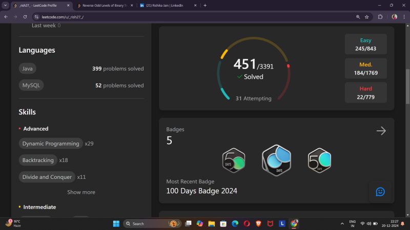 🚀 Milestone Achieved: 450+ LeetCode Problems Solved! 🚀 Thrilled to ... 🚀 Milestone Achieved: 450+ LeetCode Problems Solved! 🚀 Thrilled to ...