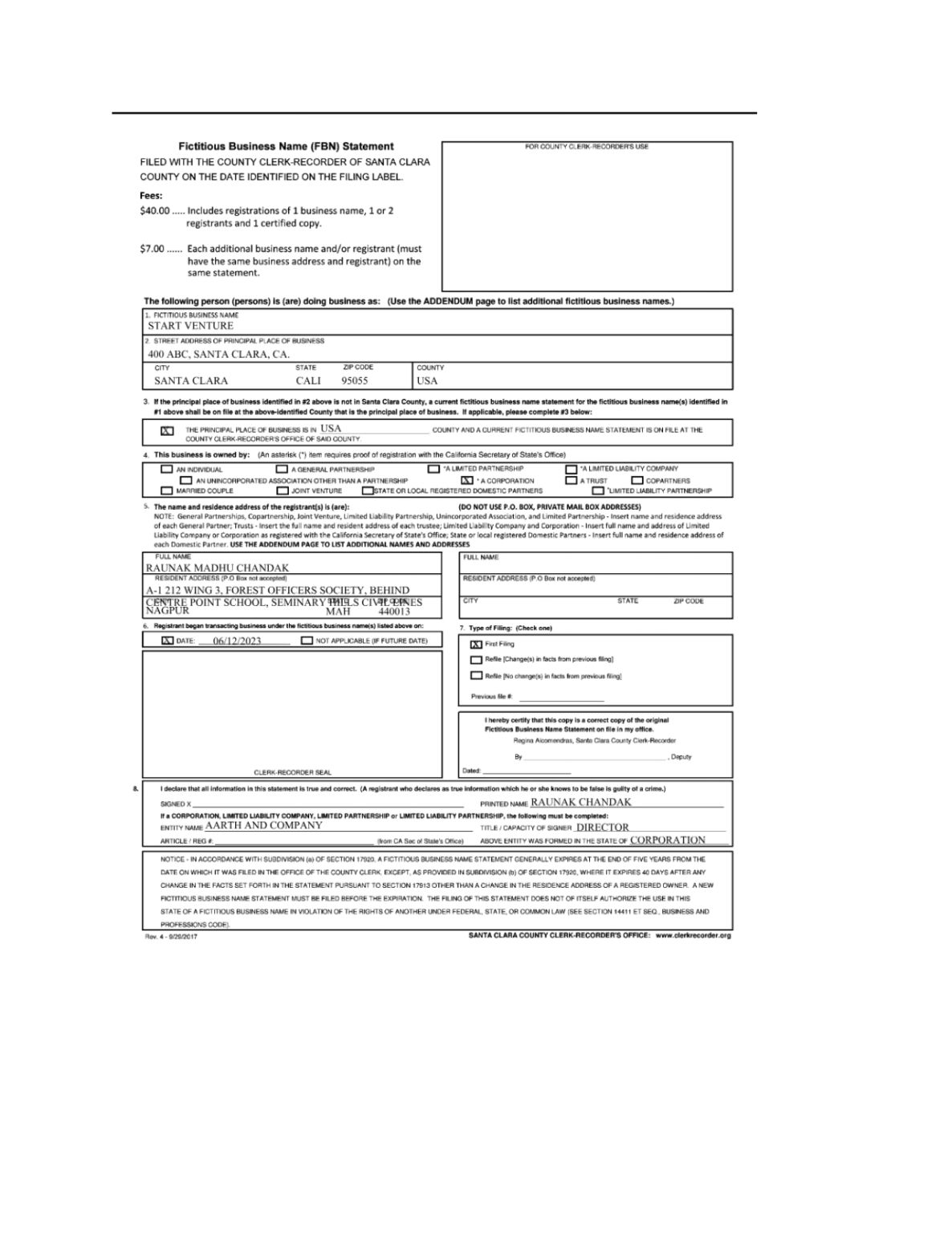 Raunak Chandak on LinkedIn: Sample DBA (Doing Business As) Registration ... Raunak Chandak on LinkedIn: Sample DBA (Doing Business As) Registration ...