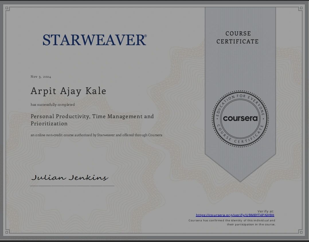 Arpit Kale on LinkedIn: I am excited to share that I have completed ... Arpit Kale on LinkedIn: I am excited to share that I have completed ...