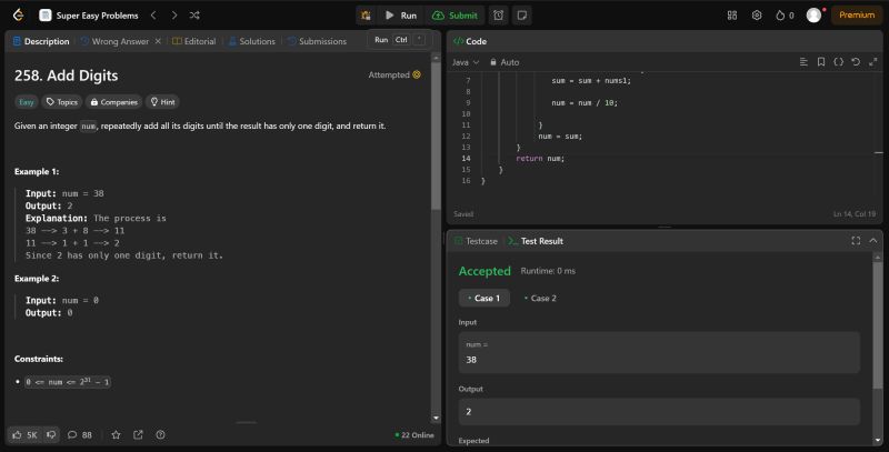 #day2 #leetcode #java | Deepak Kumar #day2 #leetcode #java | Deepak Kumar