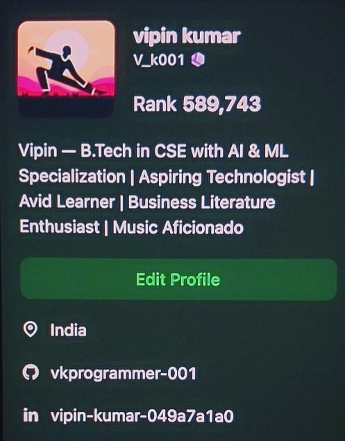 Vipin Kumar on LinkedIn: #leetcode #codingchallenge #problemsolving # ... Vipin Kumar on LinkedIn: #leetcode #codingchallenge #problemsolving # ...
