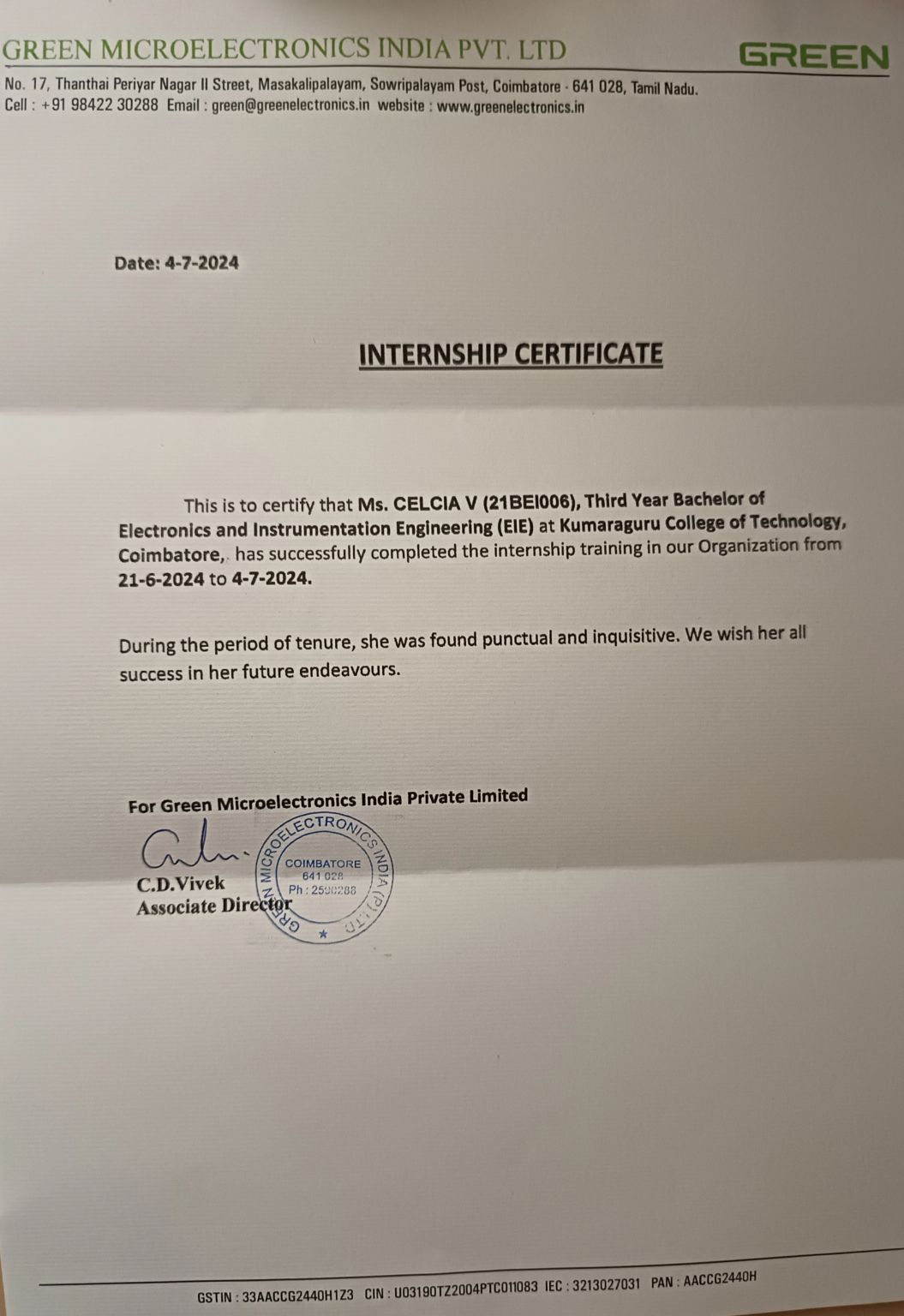Celcia V on LinkedIn: #internship #electronics #engineering # ... Celcia V on LinkedIn: #internship #electronics #engineering # ...