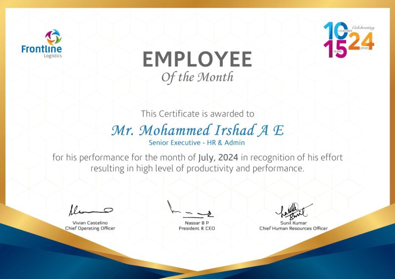 Mohammed Irshad A E on LinkedIn: #employeeofthemonth #grateful # ... Mohammed Irshad A E on LinkedIn: #employeeofthemonth #grateful # ...