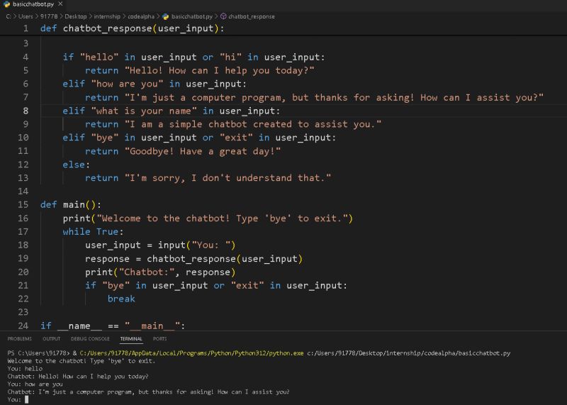 #codealpha #virtualinternship #chatbotdevelopment #aijourney | GANESH KUMAR #codealpha #virtualinternship #chatbotdevelopment #aijourney | GANESH KUMAR