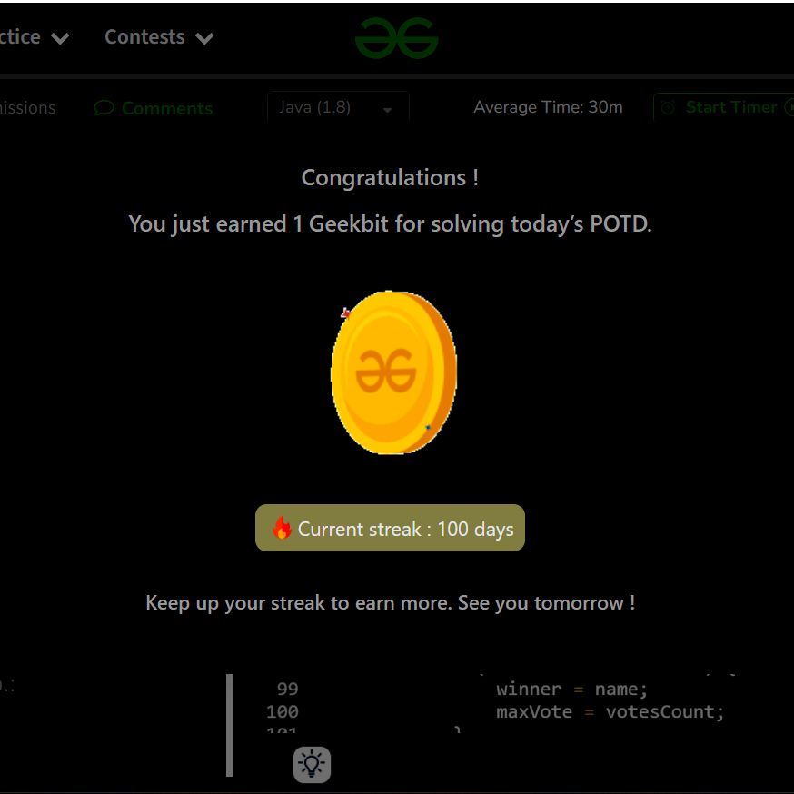 Achieved 100-day streak of Achieved 100-day streak of