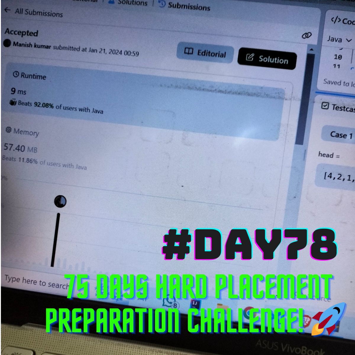#leetcode #leetcodechallenge #75dayshardplacementchallenge #progress ... #leetcode #leetcodechallenge #75dayshardplacementchallenge #progress ...