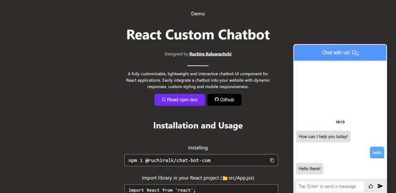 #reactjs #chatbot #npm #opensource #webdevelopment | Ruchira Kaluarachchi #reactjs #chatbot #npm #opensource #webdevelopment | Ruchira Kaluarachchi