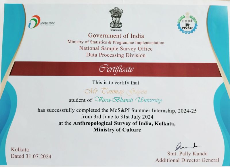TANMAY GAYEN on LinkedIn: #internship #mospi #certificate # ... TANMAY GAYEN on LinkedIn: #internship #mospi #certificate # ...