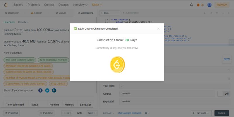 Sahadev Bhaganagare on LinkedIn: Day 39 of #100DaysOfCode -> Solved ... Sahadev Bhaganagare on LinkedIn: Day 39 of #100DaysOfCode -> Solved ...