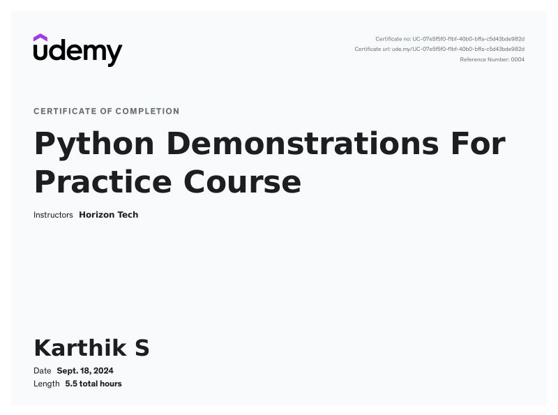 Karthik S on LinkedIn: #python #programming #udemy #horizontech # ... Karthik S on LinkedIn: #python #programming #udemy #horizontech # ...