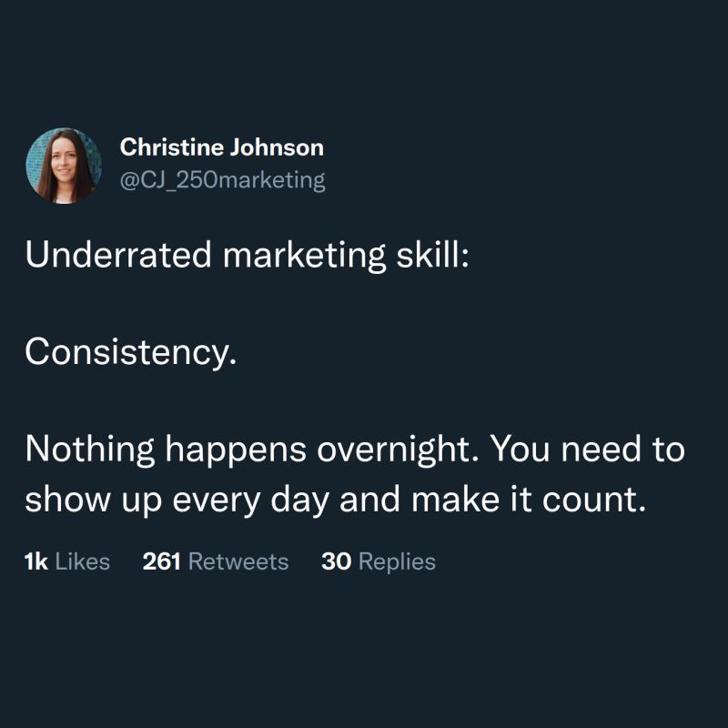 Janky Patel on LinkedIn: Underrated marketing skill: Consistency ... Janky Patel on LinkedIn: Underrated marketing skill: Consistency ...