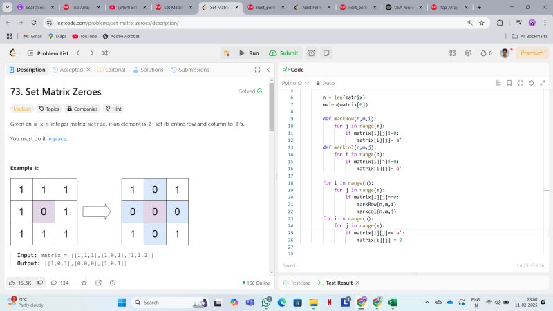 #100daysofdsa #python #leetcode #codingjourney #matrixmanipulation ... #100daysofdsa #python #leetcode #codingjourney #matrixmanipulation ...