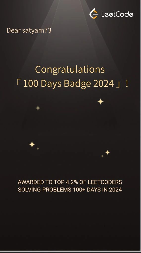 Satyam Singh on LinkedIn: #leetcode #100days Satyam Singh on LinkedIn: #leetcode #100days