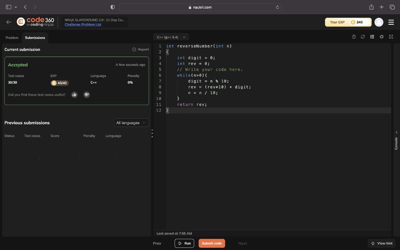 Doli Kansal on LinkedIn: #day6 #codingninja #cplusplus #problemsolving ... Doli Kansal on LinkedIn: #day6 #codingninja #cplusplus #problemsolving ...