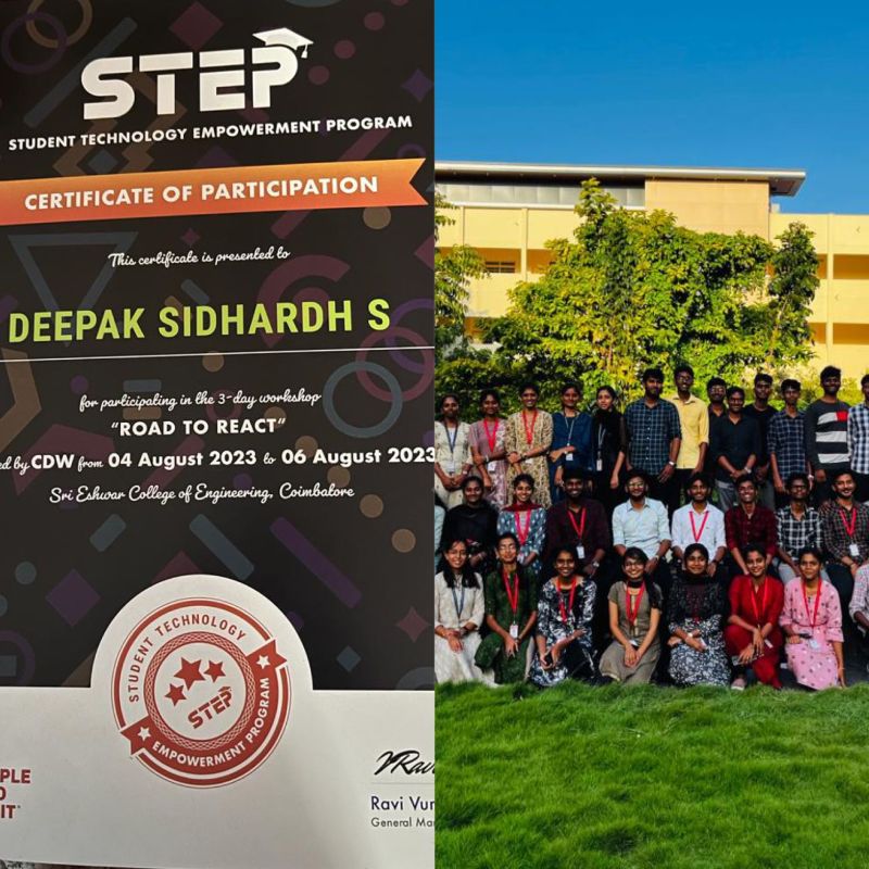 Deepak Sidhardh on LinkedIn: #reactworkshop #skillbuilding #webdevelopment Deepak Sidhardh on LinkedIn: #reactworkshop #skillbuilding #webdevelopment