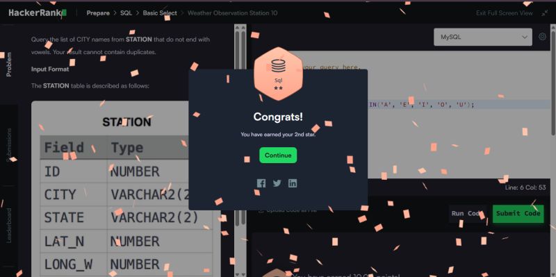 #sql #problemsolving #hackerrank #2ndstar #coding #algorithms #data ... #sql #problemsolving #hackerrank #2ndstar #coding #algorithms #data ...