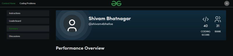 Shivam Bhatnagar on LinkedIn: #geeksforgeeks #dsa #codingcompetition # ... Shivam Bhatnagar on LinkedIn: #geeksforgeeks #dsa #codingcompetition # ...