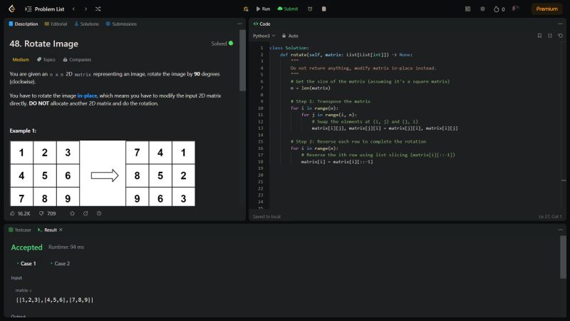 Day 24 of #50daysofcodechallenge: Rotate Image | Manikanta Nallam ... Day 24 of #50daysofcodechallenge: Rotate Image | Manikanta Nallam ...