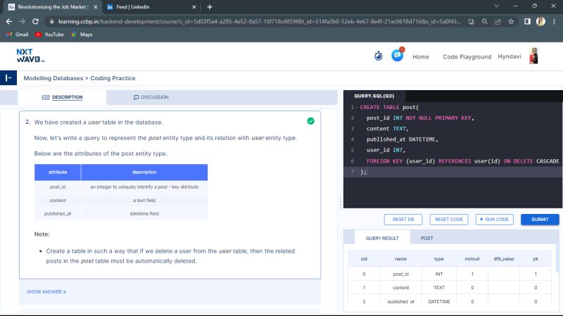 Hyndavi Narem on LinkedIn: #sql #day11 #30daysofcodechallenge #ccbp # ... Hyndavi Narem on LinkedIn: #sql #day11 #30daysofcodechallenge #ccbp # ...