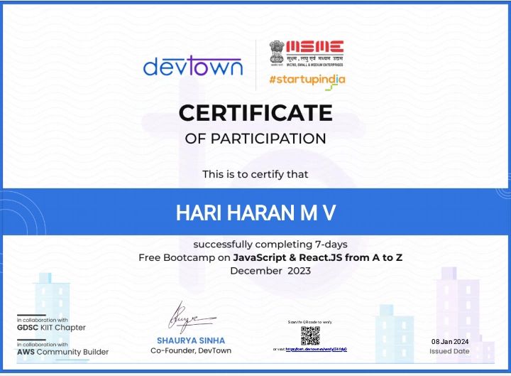 Hariharan M V on LinkedIn: #javascript #devtown #reactjs # ... Hariharan M V on LinkedIn: #javascript #devtown #reactjs # ...