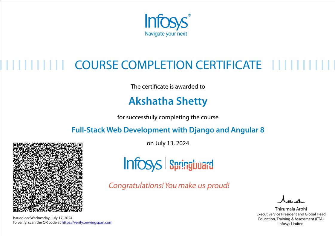 Akshatha Shetty on LinkedIn: #fullstackdevelopment #django #angular # ... Akshatha Shetty on LinkedIn: #fullstackdevelopment #django #angular # ...