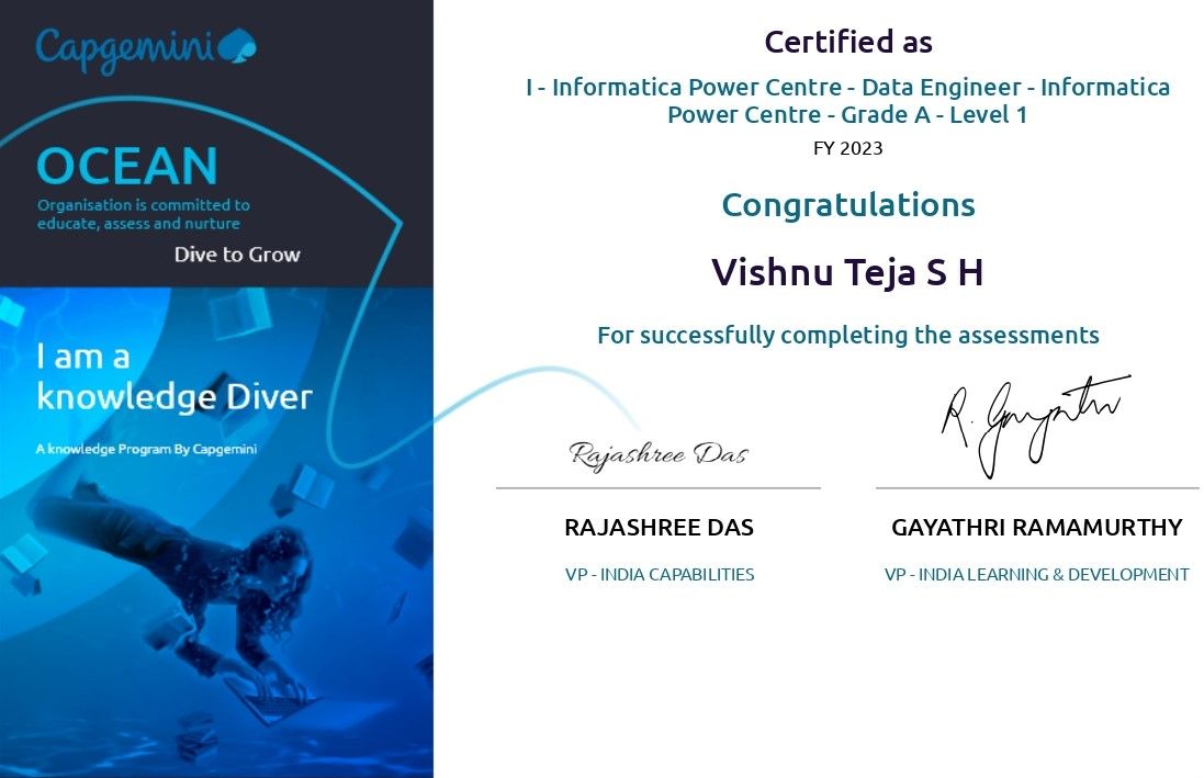 Vishnu Teja S Hingoli on LinkedIn: #dataengineer #informatica #agile # ... Vishnu Teja S Hingoli on LinkedIn: #dataengineer #informatica #agile # ...