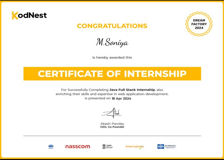 #kodnest #javafullstack #internship | Soniya Marganeni #kodnest #javafullstack #internship | Soniya Marganeni