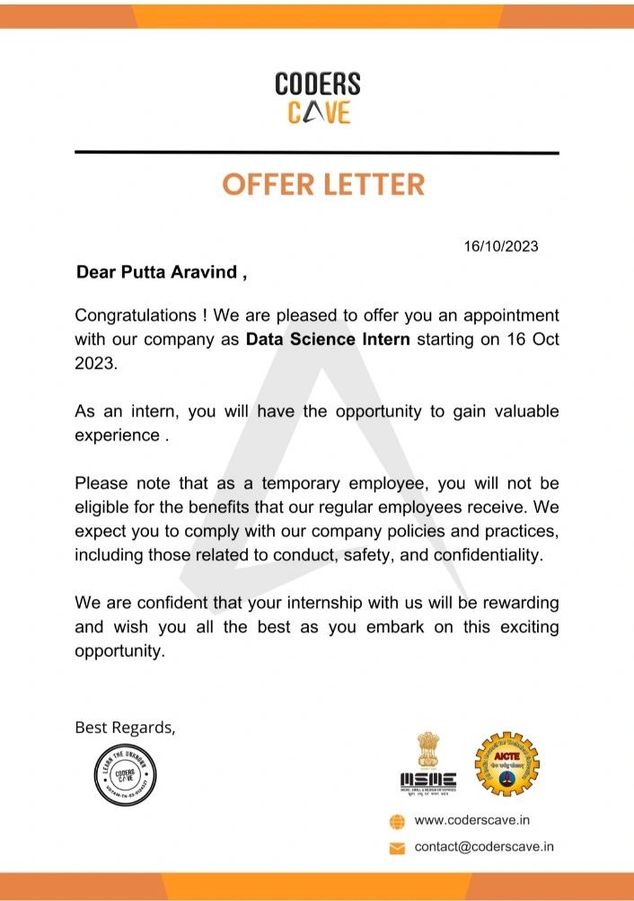Aravind Putta on LinkedIn: #coderscaveinternship #coderscave # ... Aravind Putta on LinkedIn: #coderscaveinternship #coderscave # ...