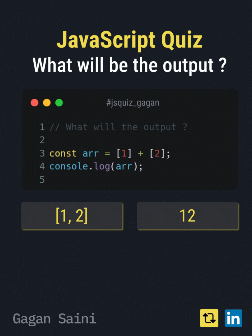 Gagan Saini on LinkedIn: #javascript #quiz #coding #programming # ... Gagan Saini on LinkedIn: #javascript #quiz #coding #programming # ...