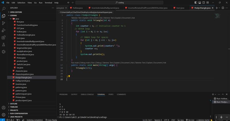 Yash Srivastava on LinkedIn: #java #dsa #coding #floydstriangle # ... Yash Srivastava on LinkedIn: #java #dsa #coding #floydstriangle # ...