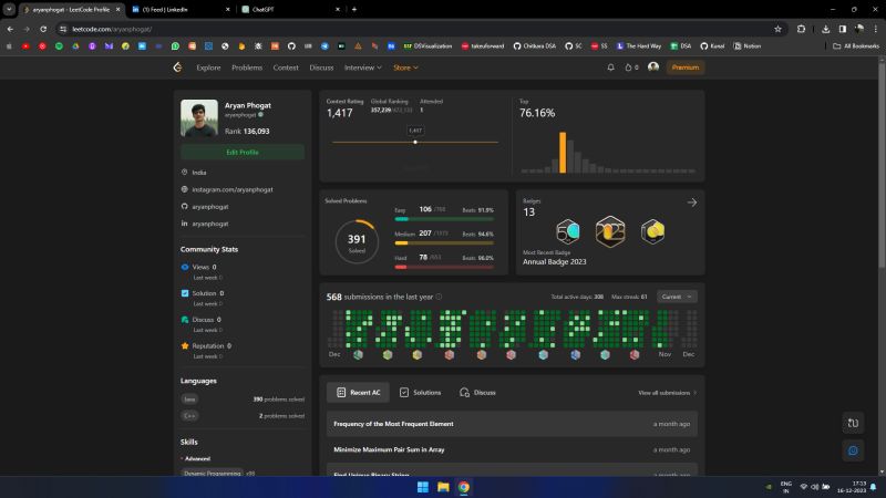 #leetcode #codingskills #problemsolving #topcoder #consistency… | Aryan ... #leetcode #codingskills #problemsolving #topcoder #consistency… | Aryan ...