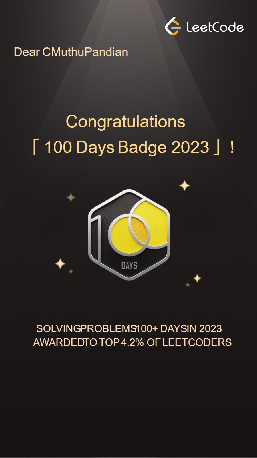 Muthu Pandian C on LinkedIn: #leetcode #codingjourney #achievementunlocked Muthu Pandian C on LinkedIn: #leetcode #codingjourney #achievementunlocked