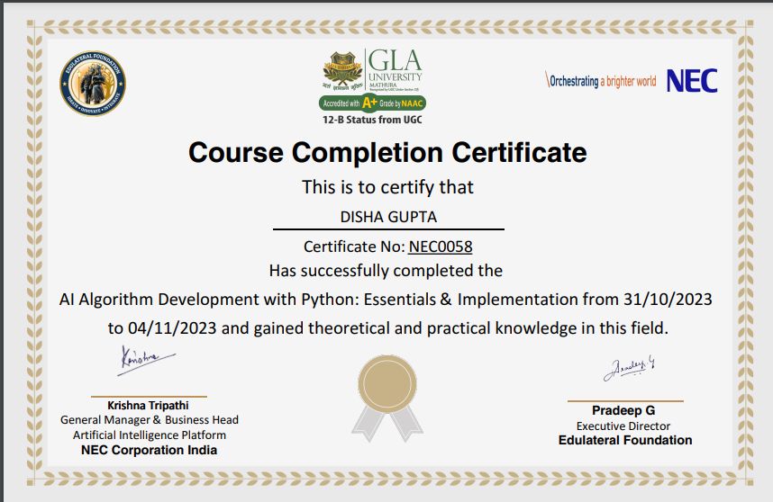 I'm excited to share that I've completed the AI Algorithm Development ... I'm excited to share that I've completed the AI Algorithm Development ...