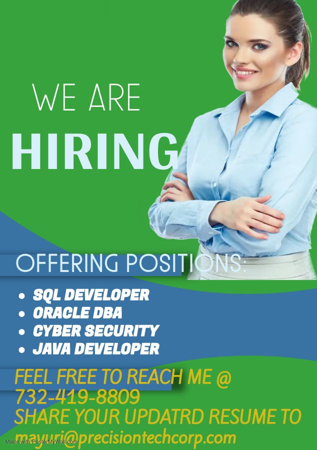 Mayuri Deepthi on LinkedIn: #sql #oracle #cyber #java #w2 #referrals Mayuri Deepthi on LinkedIn: #sql #oracle #cyber #java #w2 #referrals
