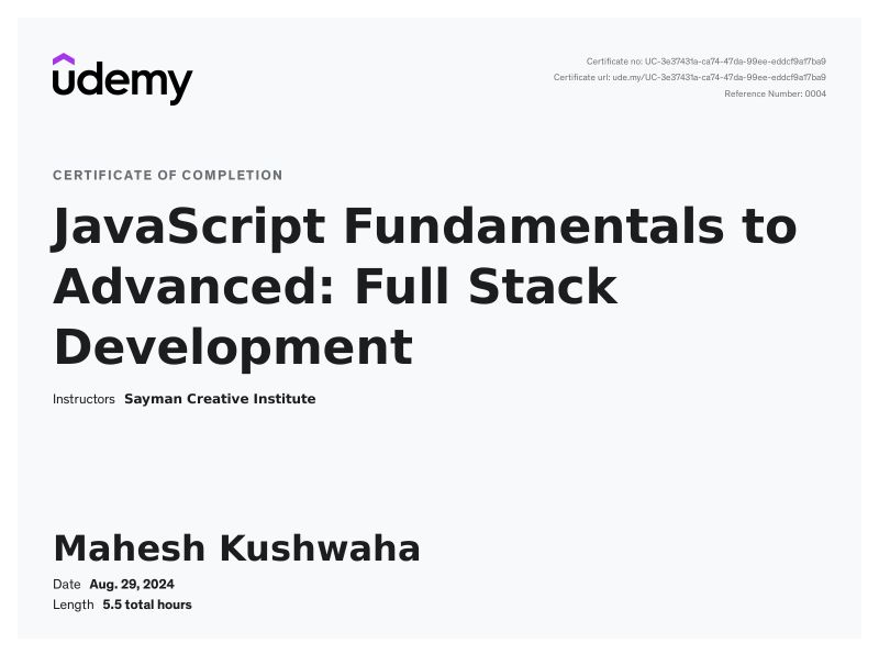 Learn JavaScript Fundamentals | Mahesh Kushwaha posted on the topic ... Learn JavaScript Fundamentals | Mahesh Kushwaha posted on the topic ...